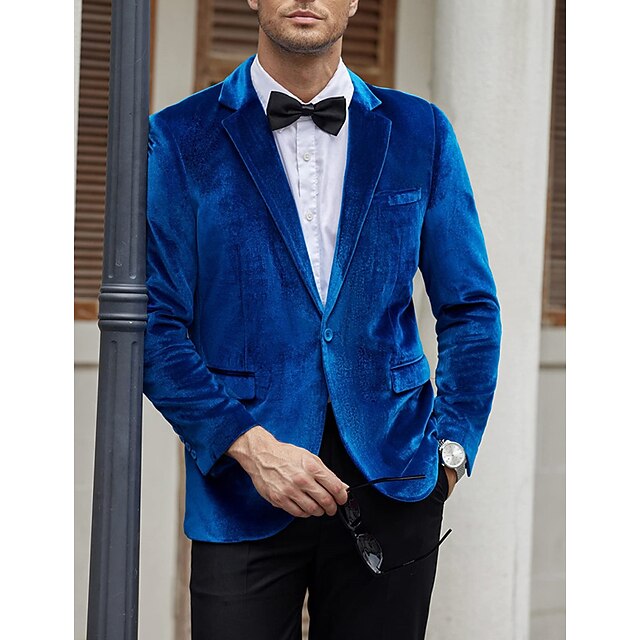 Men's Velvet Blazer Blazer Business Formal Evening Wedding Party ...