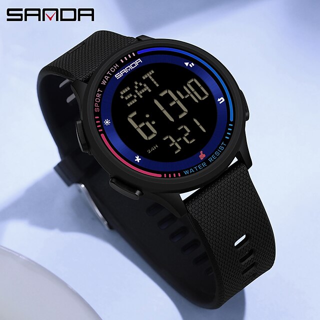 SANDA 6158 Men LED Digital Military Watch Man Sports Watches Outdoor 5Bar Waterproof ...