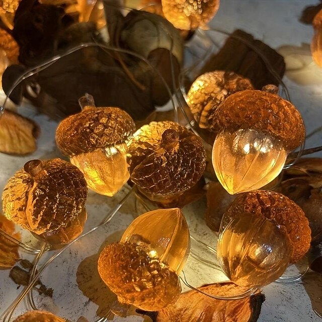 Thanksgiving Decorations Acorn Lights String, Fairy String Lights ...