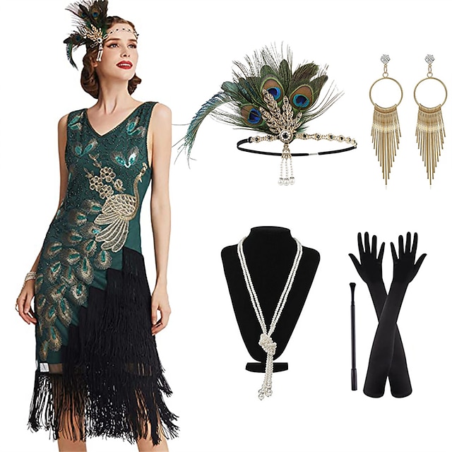 Roaring 20s 1920s Flapper Dress Outfits Waistcoat The Great Gatsby ...