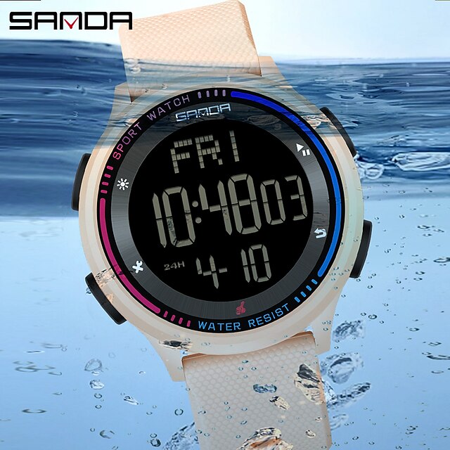 SANDA 6158 Men LED Digital Military Watch Man Sports Watches Outdoor 5Bar Waterproof ...