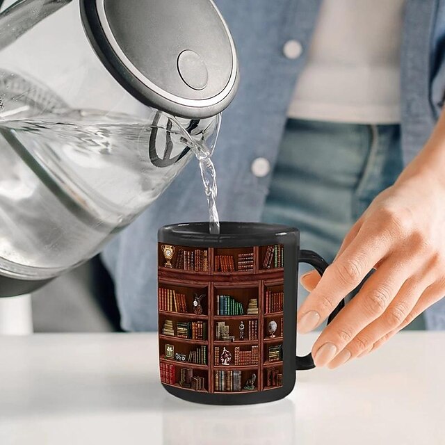 3D Bookshelf Mug Sublimation, 3D Book Mug Wrap, 11oz And 15 Oz Mug ...