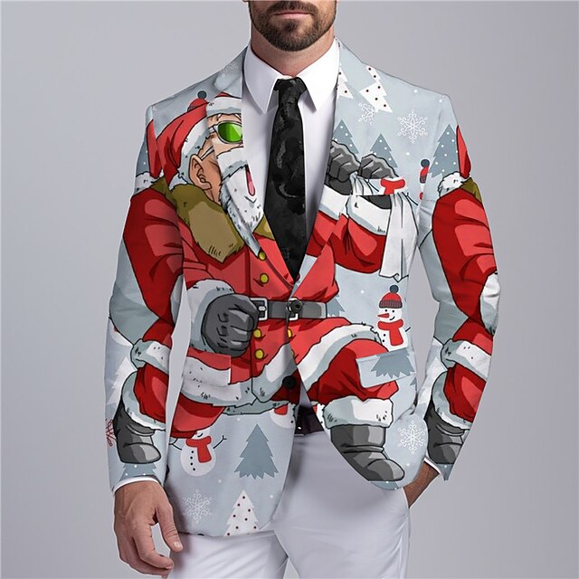 Santa Claus Business Men's Coat Blazer Christmas Work Wear to work Fall ...