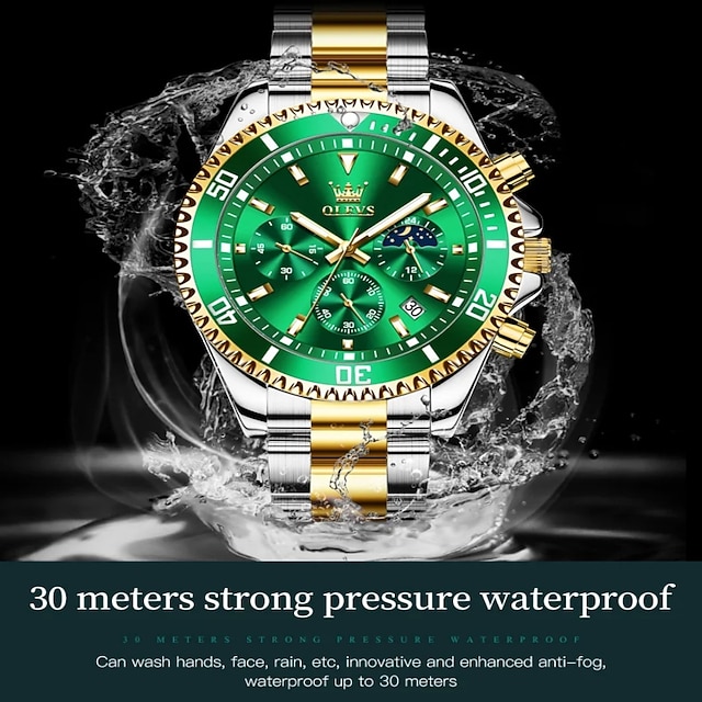 OLEVS Quartz Watch for Men Fashion Luxury Dive Classic Quartz Men's ...