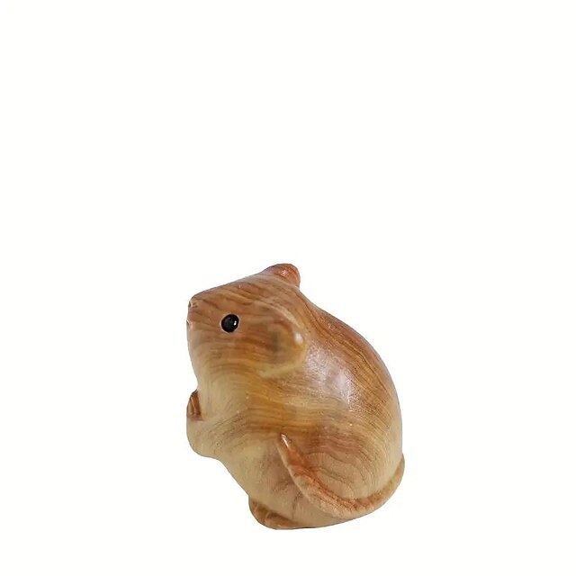 1pc Boxwood Carving Cat With Modern Childlike, Cute And Simple ...