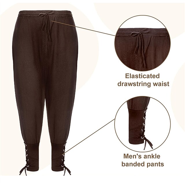 Retro Vintage Medieval Renaissance Pants Outfits Waist Belt Pirate ...