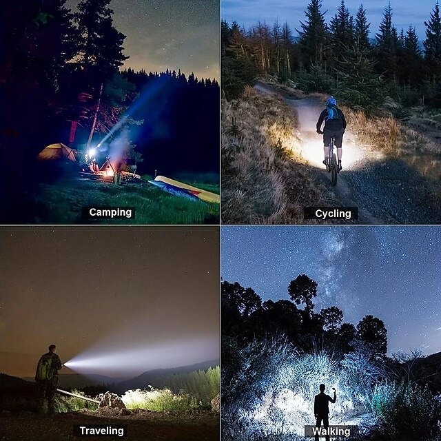 Rechargeable Spotlight Flashlight, Ultra Bright 200000 Lumen Spotlight ...