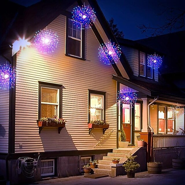 1pc Solar Firework Lights Solar Panel With 3pcs Hanging 270LEDs ...