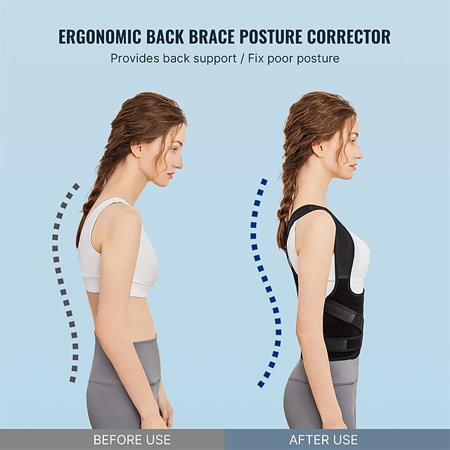 Fit Geno Back Brace Posture Corrector for Women and Men, Back ...