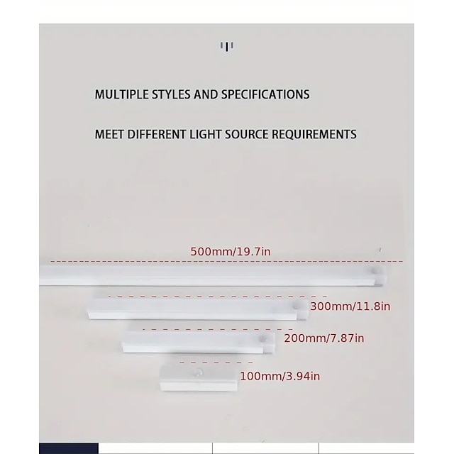 Under Cabinet Light Wireless Motion Sensor LED Light Bar LED Long Sense ...