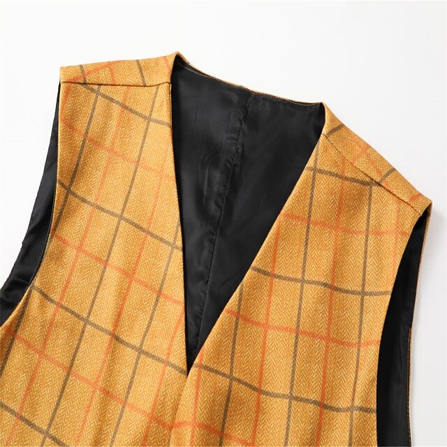Men's Vest Waistcoat Daily Wear Going out Vintage Fashion Spring & Fall ...