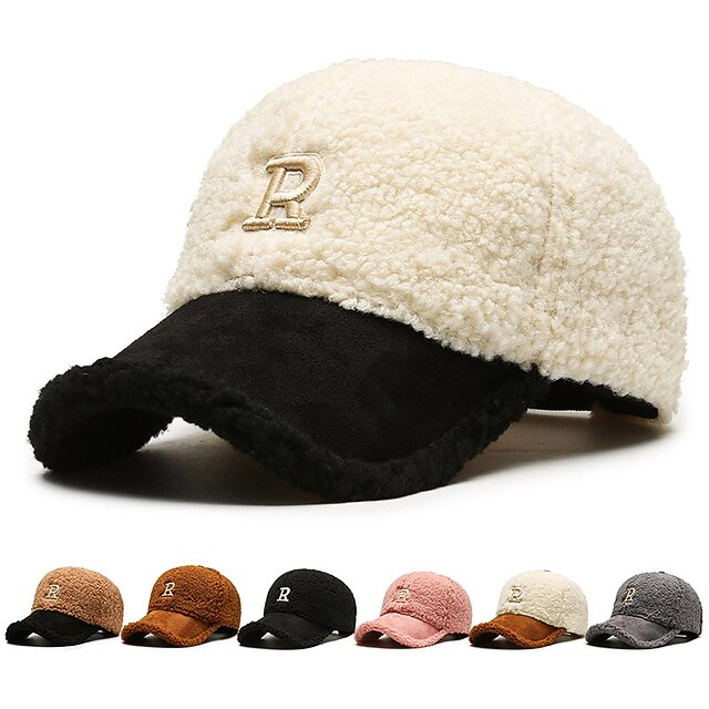 Men's Baseball Cap Winter Warm Cap Hip Hop Cap Black White Cotton ...