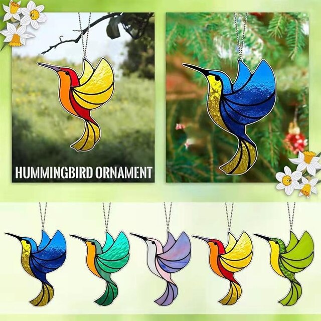 hummingbird suncatcher metal glass window pendant ukrainian hummingbird ...