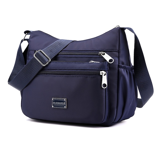 Women's Lightweight Nylon Crossbody Bag - Multi-Pocket Casual Shoulder ...