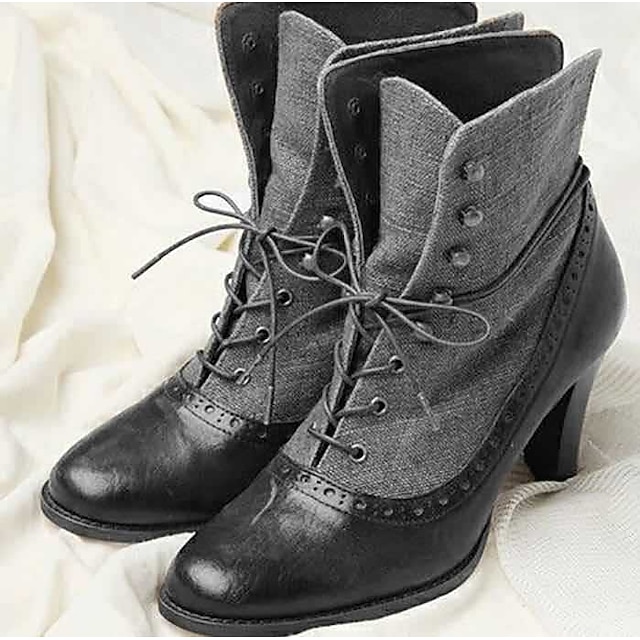 Women's Victorian Lace-Up Ankle Boots with Vintage Brogue Detailing ...