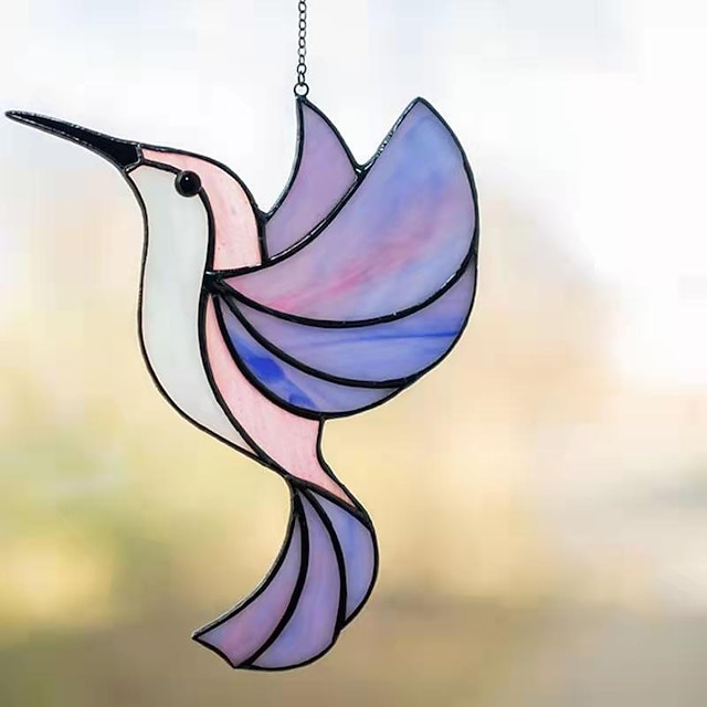 hummingbird suncatcher metal glass window pendant ukrainian hummingbird ...