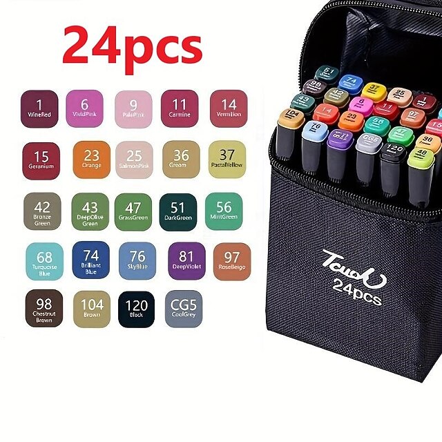 12-262 stuks kleur kunst markers dubbelzijdige schets markers set voor ...