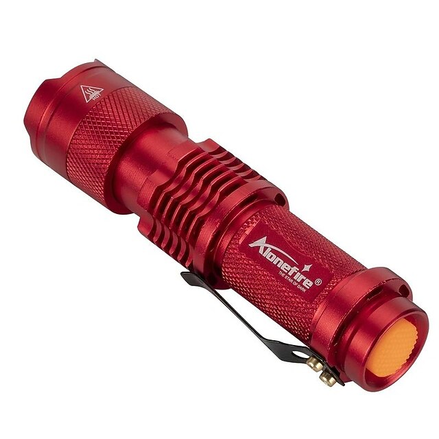 Alonefire SK68 Zoom Red Light Flashlight Mini Portable Belt Clip ...