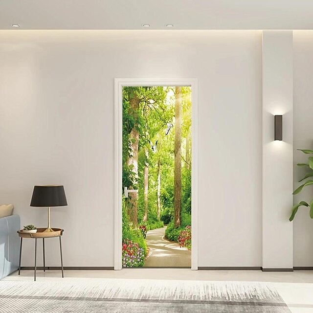 Forest Pathway Door Covers Door Tapestry Door Curtain Decoration ...