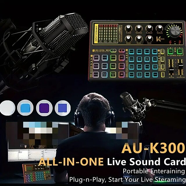 Professional Audio Mixer K300 Live Sound Card And Audio Interface Sound ...