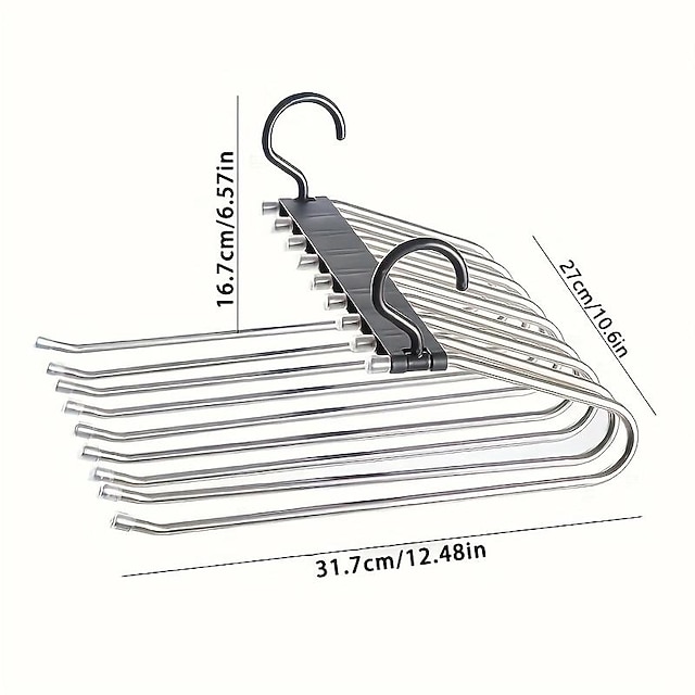 1pc Multi Hole Clothes Hanger, Multifunctional Folding Clothes Drying ...