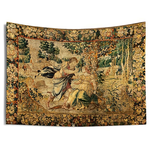 Medieval Tapestry Middle Age Tapestry Middle Age Vintage Milles Fleurs ...