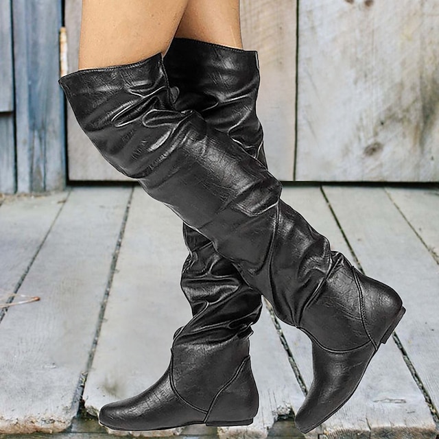 Women's Over-the-Knee Slouch Boots - Stylish Fall and Winter Footwear ...