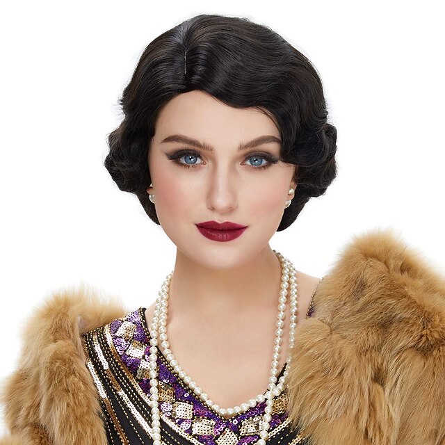 Roaring 20S Wig Wave 1920S Wig Short Curly Fancy Dress for Women ...