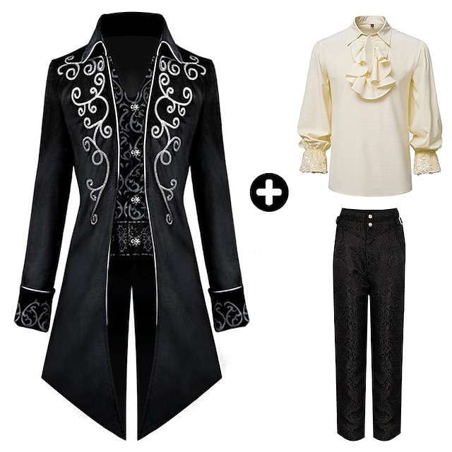 Sets mit besticktem Smoking-Frack, Rüschenhemd, Hose, 3-teilig, Prinz ...