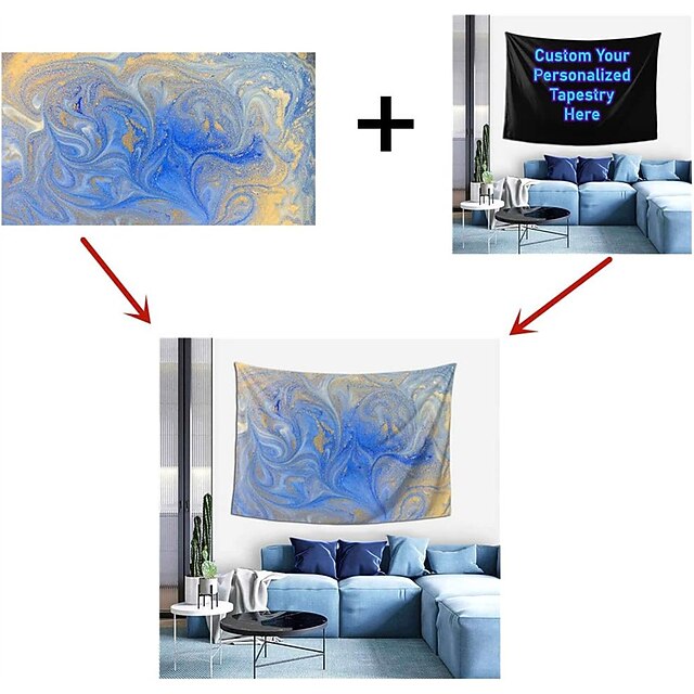 Customized Hanging Tapestry with Your Photo Wall Art Mural Decor ...