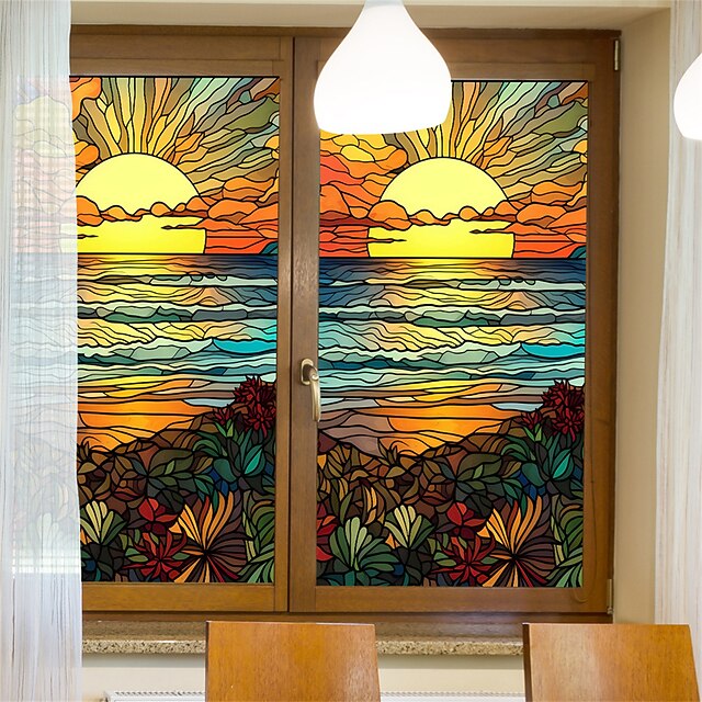Stained Glass Window Film Colorful Window Stickers Stained Glass ...