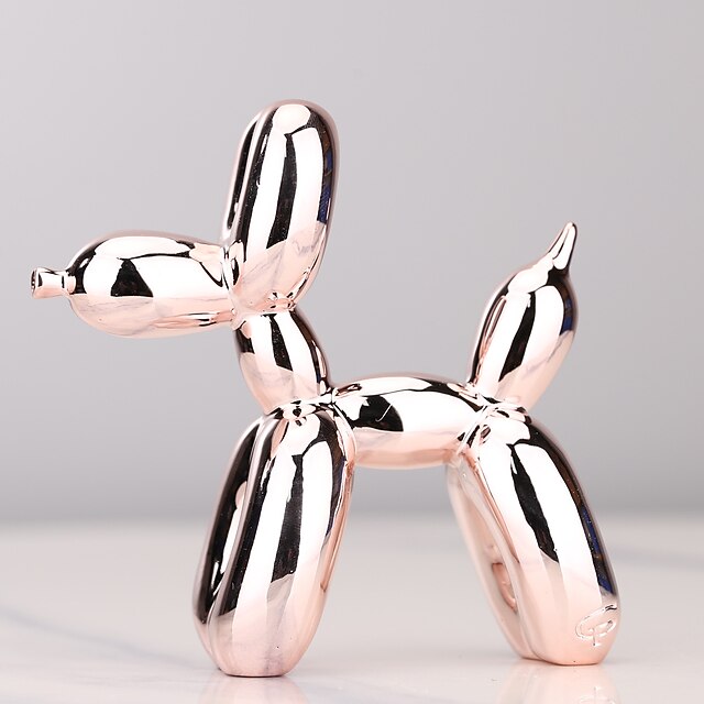 Shiny Balloon Dog Statue Home Decor Modern Art Funky Statues for Coffee ...