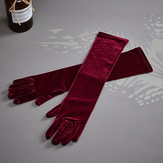 Long Opera Party Gloves 1920s Flapper Gatsby Accessories Velvet Elbow ...