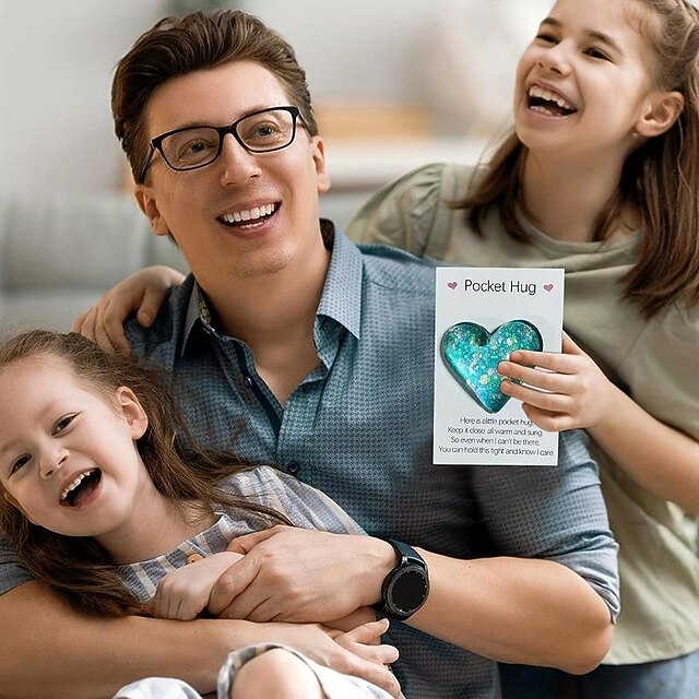 1pc, Pocket Hugging Heart Pocket Hugging Love Gift Small Hug Decoration Glass Heart Glitter ...