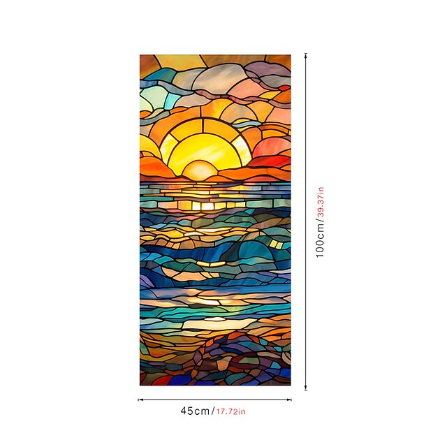 Colorful Window Stickers Stained Glass Electrostatic Removable Window ...