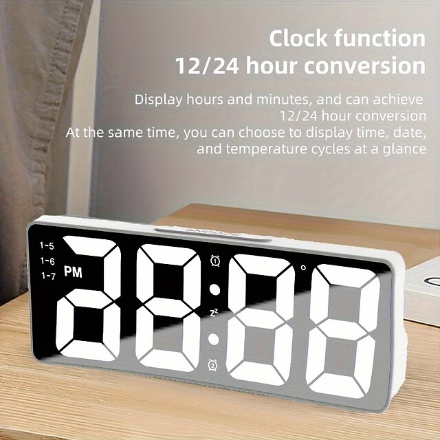 Latest Digital Clock LED Alarm Clock For Bedroom Electronic Desktop ...