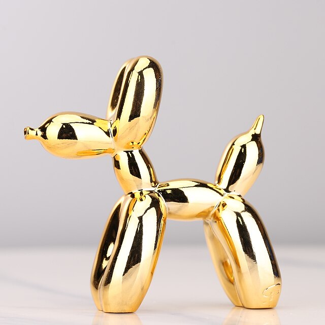 Shiny Balloon Dog Statue Home Decor Modern Art Funky Statues for Coffee ...