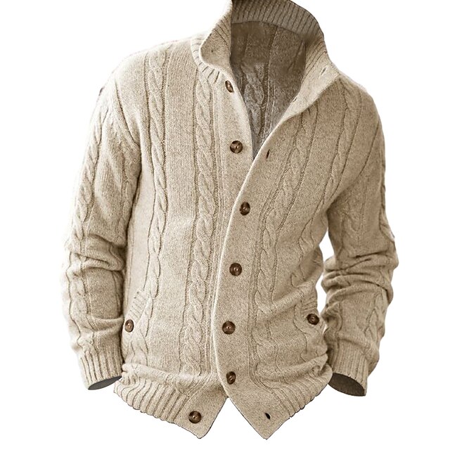 Men's Christmas Sweaters Cardigan Sweater Chunky Cardigan Cable Knit ...