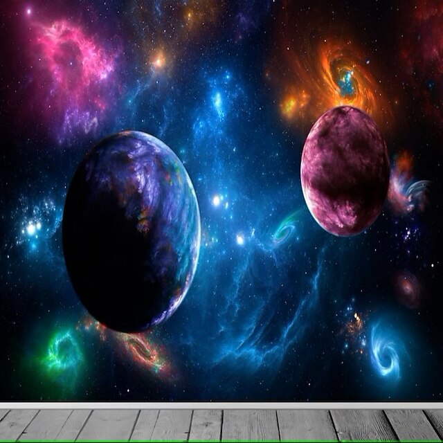 3D Mural Wallpaper Solar System Galaxy Planet Wall Sticker Covering ...