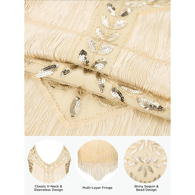 Roaring 20s 1920s Knee Length Flapper Dress Christmas Party Dress ...