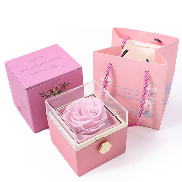Real Eternal Rose Rotating Gift Box Set Romantic Eternal Flower ...