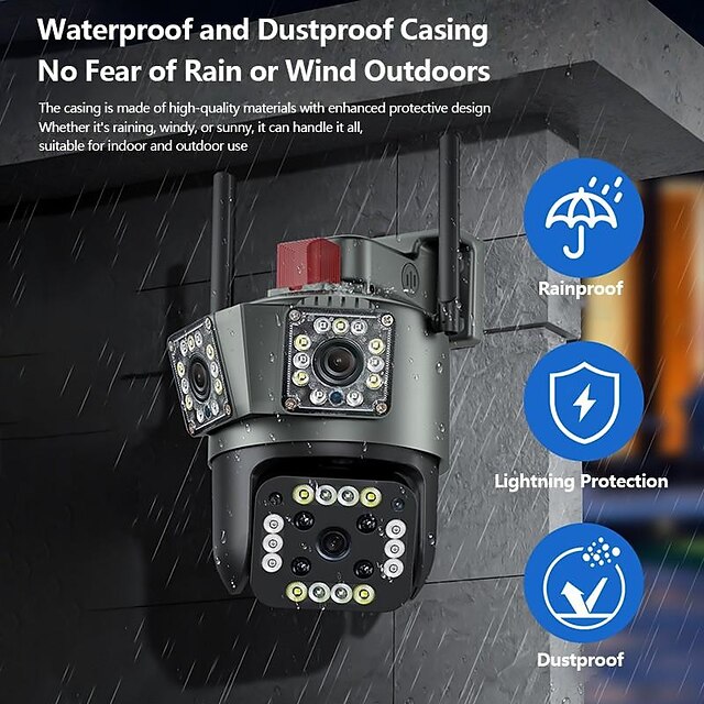 Security Camera Outdoor 6MP 10X Zoom Outdoor Waterproof IP Camera ...