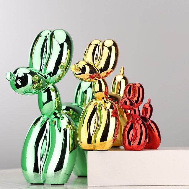 Shiny Balloon Dog Statue Home Decor Modern Art Funky Statues for Coffee ...