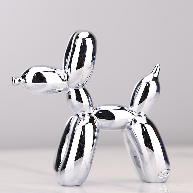 Shiny Balloon Dog Statue Home Decor Modern Art Funky Statues for Coffee ...