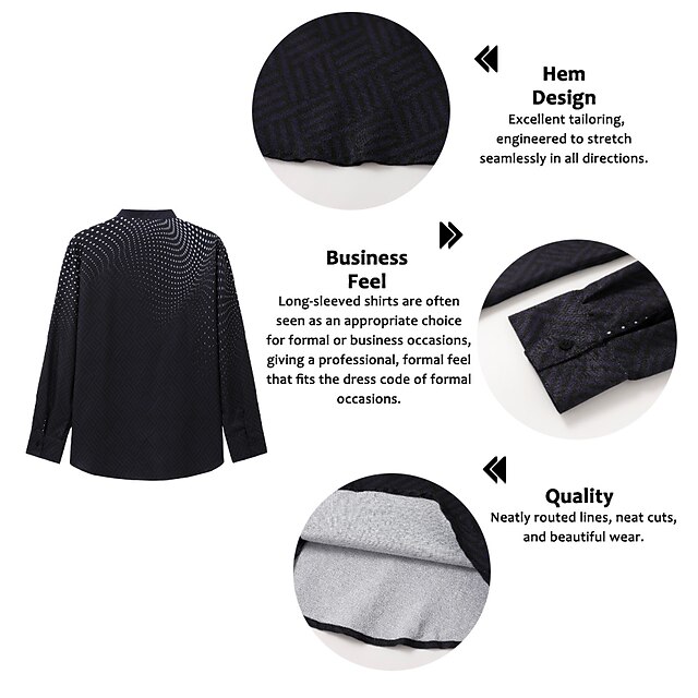 Men's Polka Dot Geometric Pattern Geometry Shirt Button Up Shirt Long ...