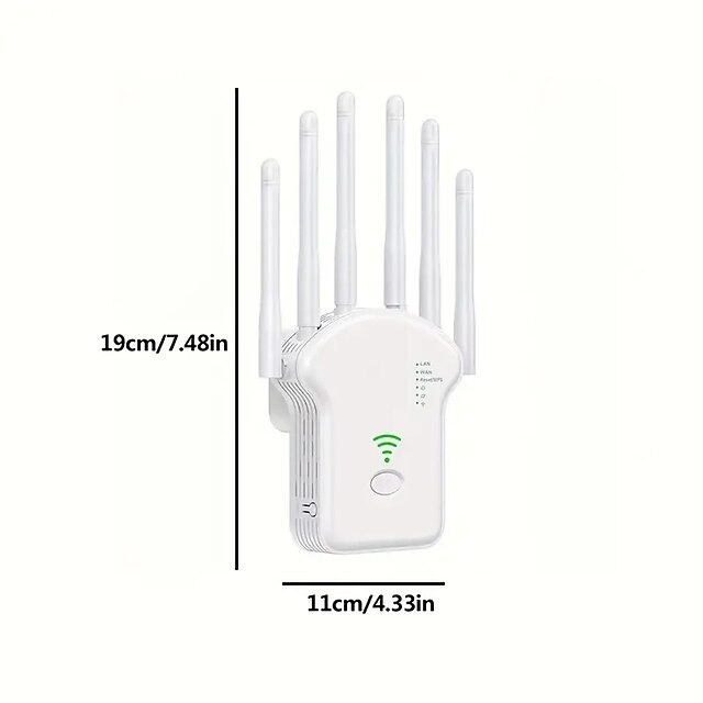 WiFi Extender WiFi Booster 6Times Stronger 300Mbps WiFi 2.485GHz Dual ...