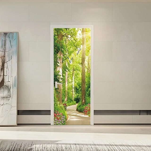 Forest Pathway Door Covers Door Tapestry Door Curtain Decoration ...