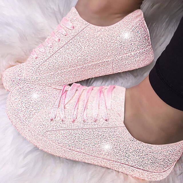 Women's Sparkly Glitter Sneakers – Comfortable Fashion Trainers for ...