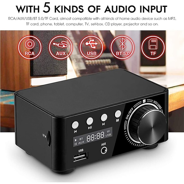 Bluetooth Digital Mini Amplifier 50WX2 Power Amplifier Board Bluetooth ...
