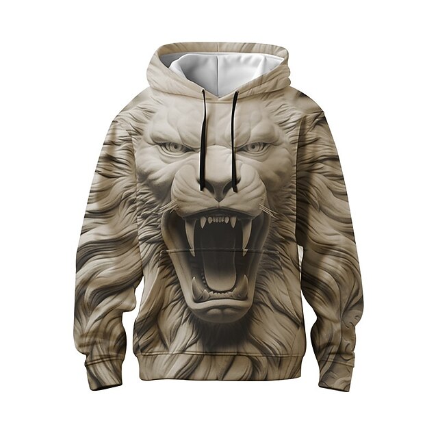 Men's OUKU Graphic Animal Hoodie Hoodies Sweatshirt Hoodie Long Sleeve ...